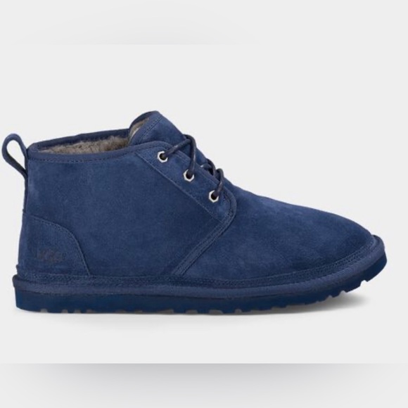 UGG | Shoes | Ugg Mens Neumel Navy Suede Shoes Sheepskin Lining ...